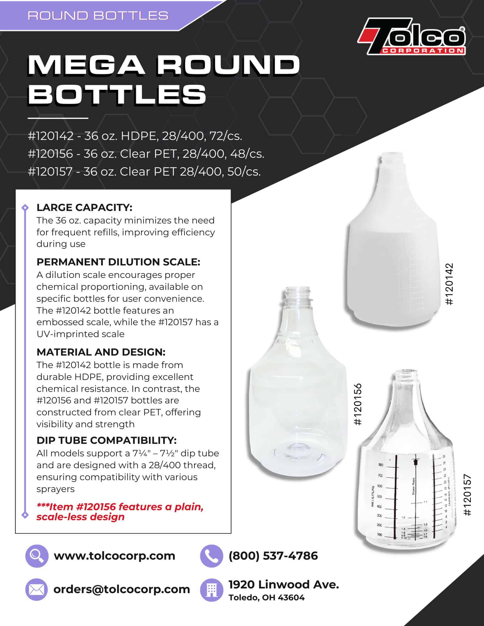 Mega Round Bottles - Tolco Corporation