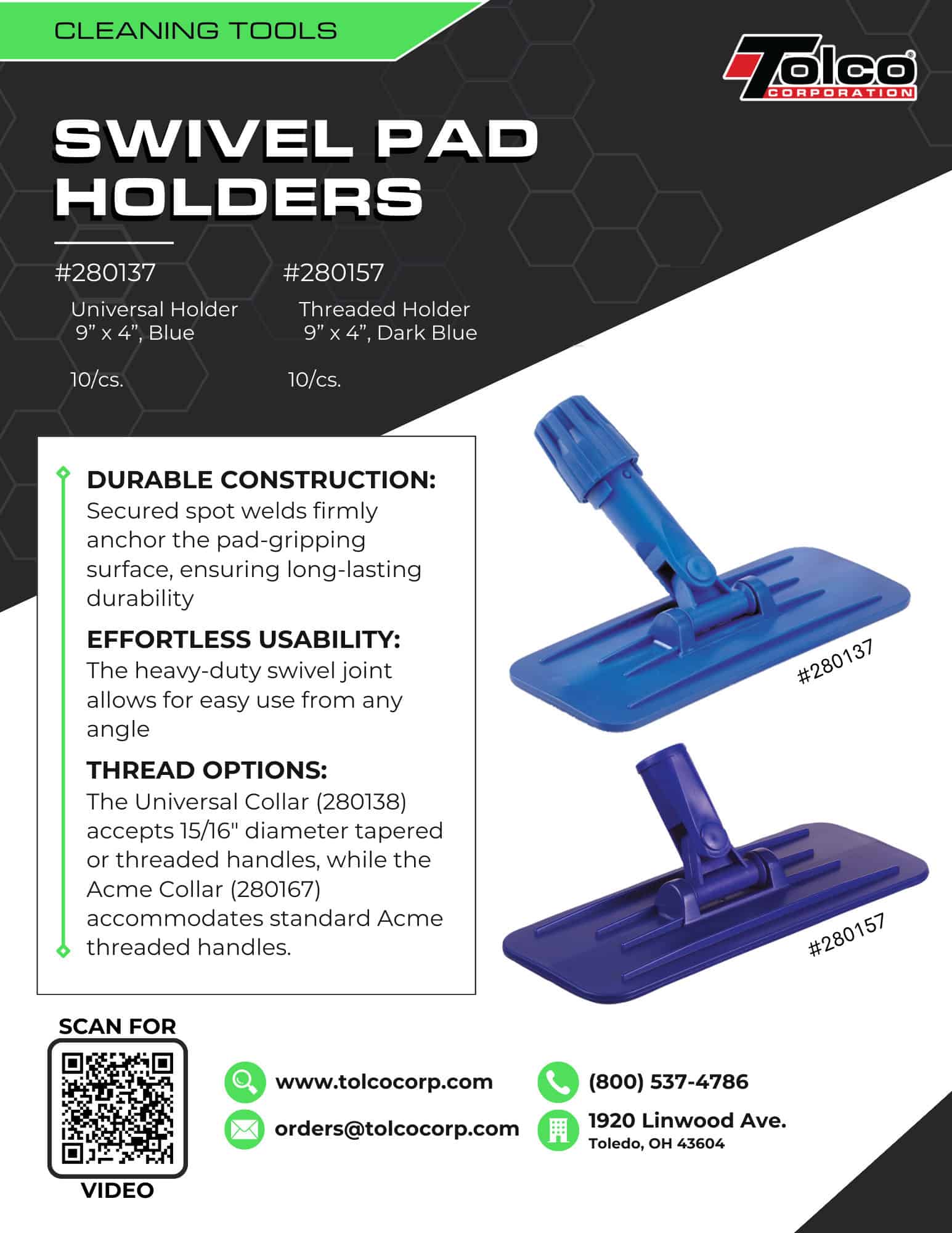 Swivel Pad Holders - Tolco Corporation