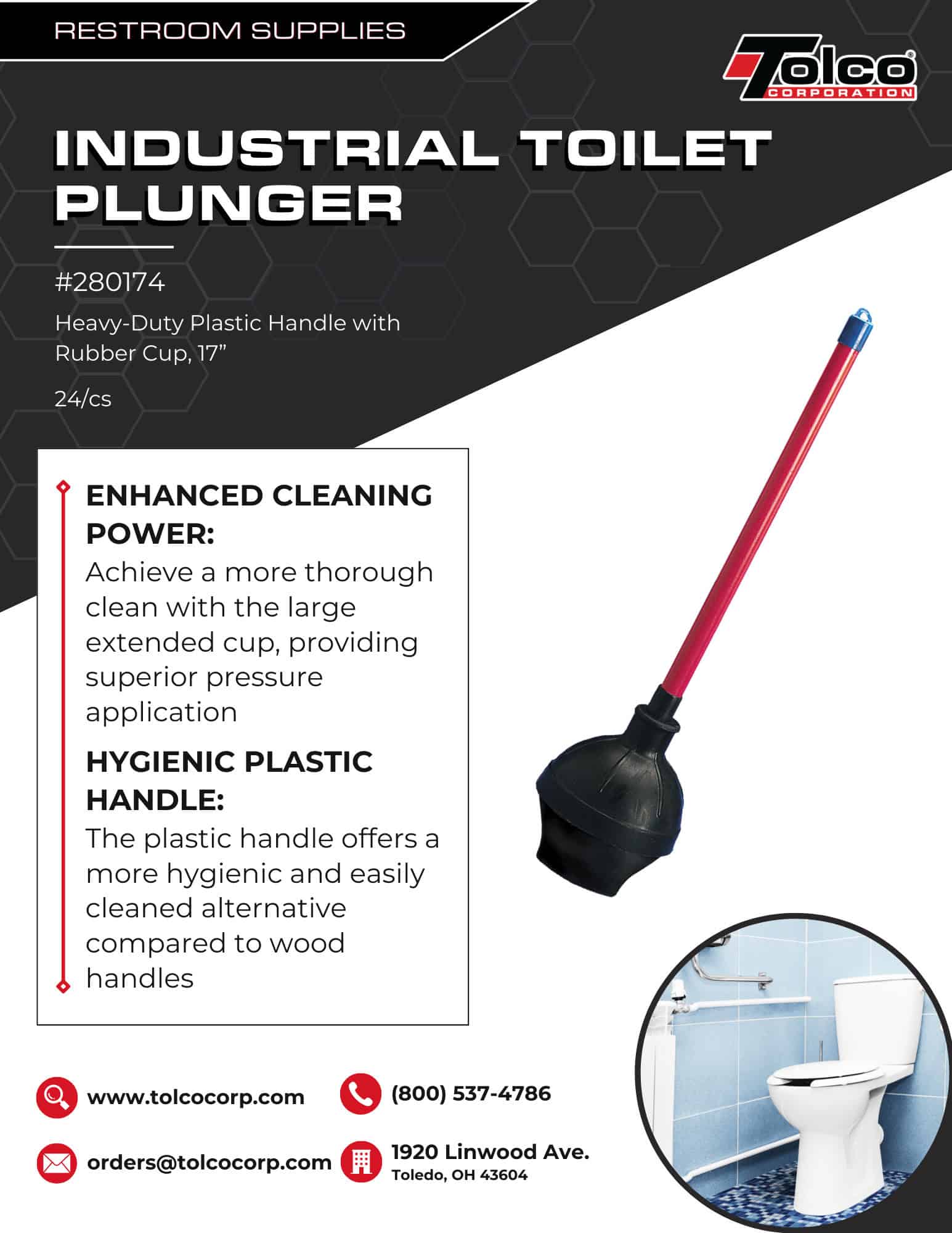 Industrial Toilet Plunger - Tolco Corporation