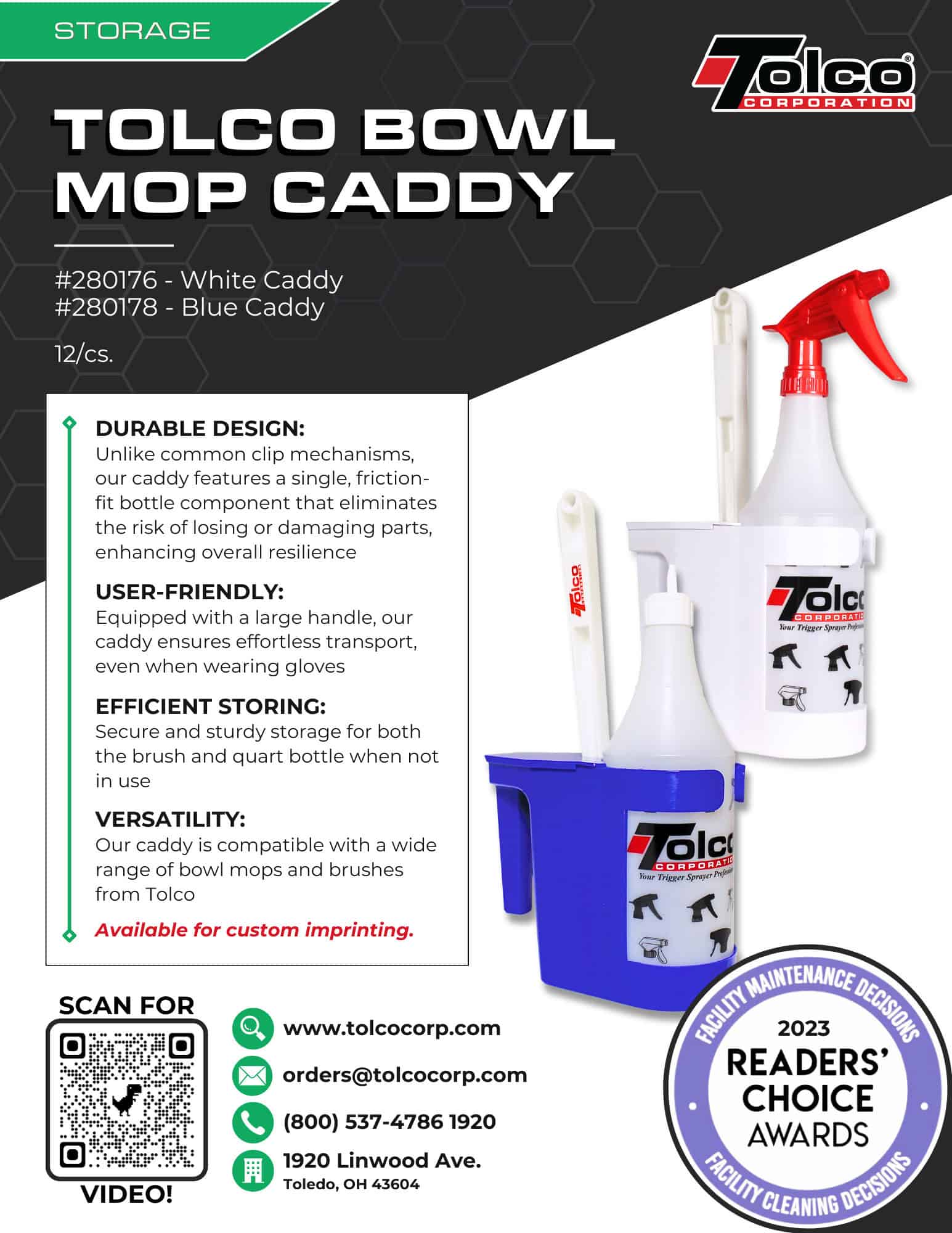 Tolco Bowl Mop Caddy - Tolco Corporation