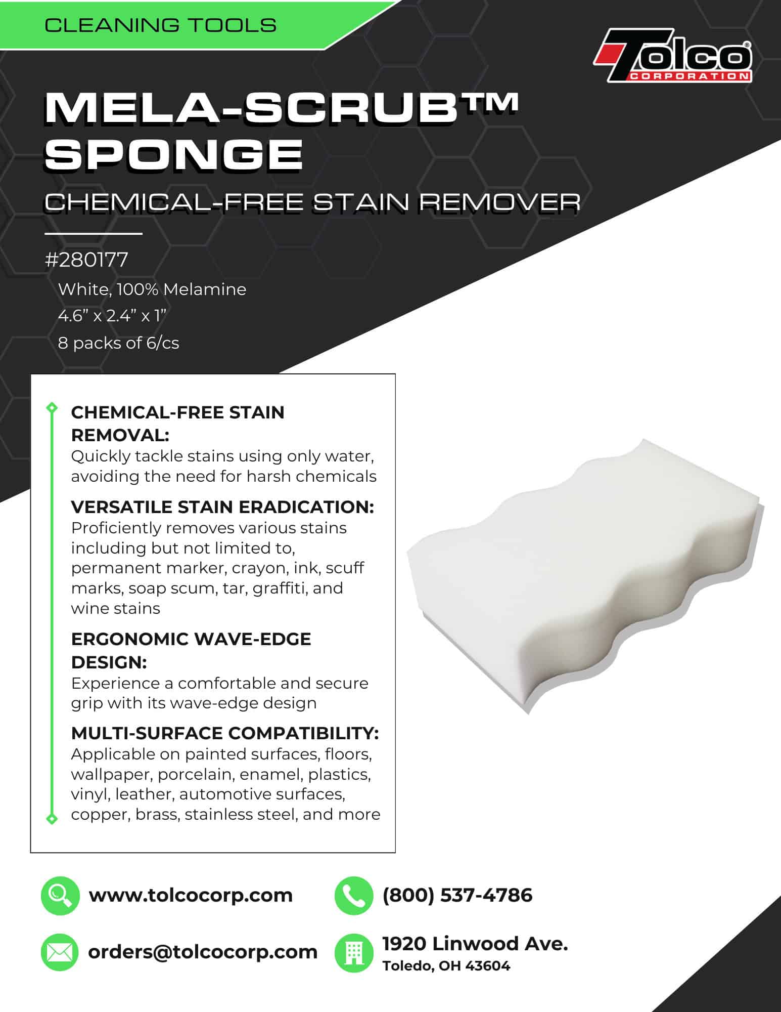 Mela-Scrub Sponge - Tolco Corporation