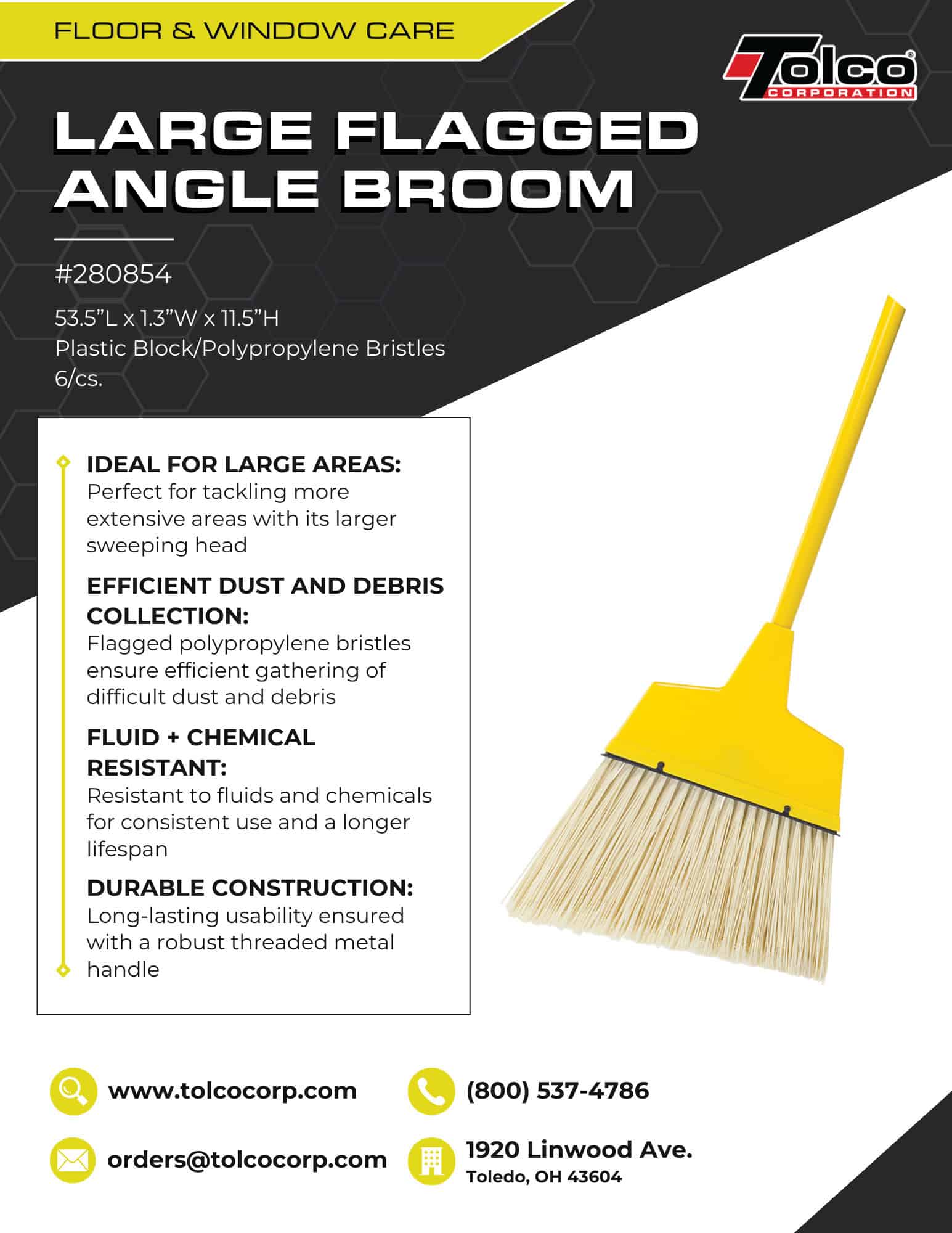Large Flagged Angle Broom - Tolco Corporation