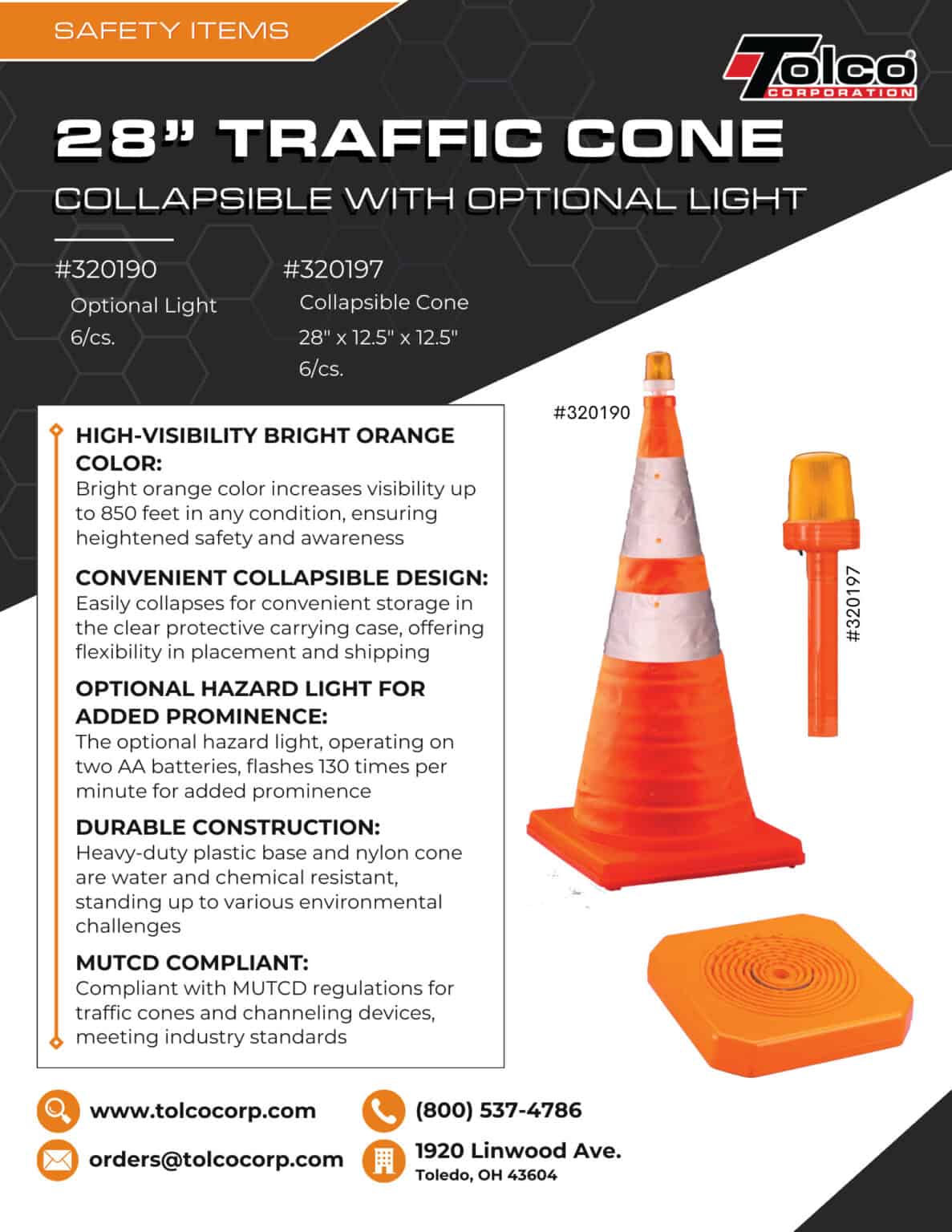 Collapsible Traffic Cone - Tolco Corporation